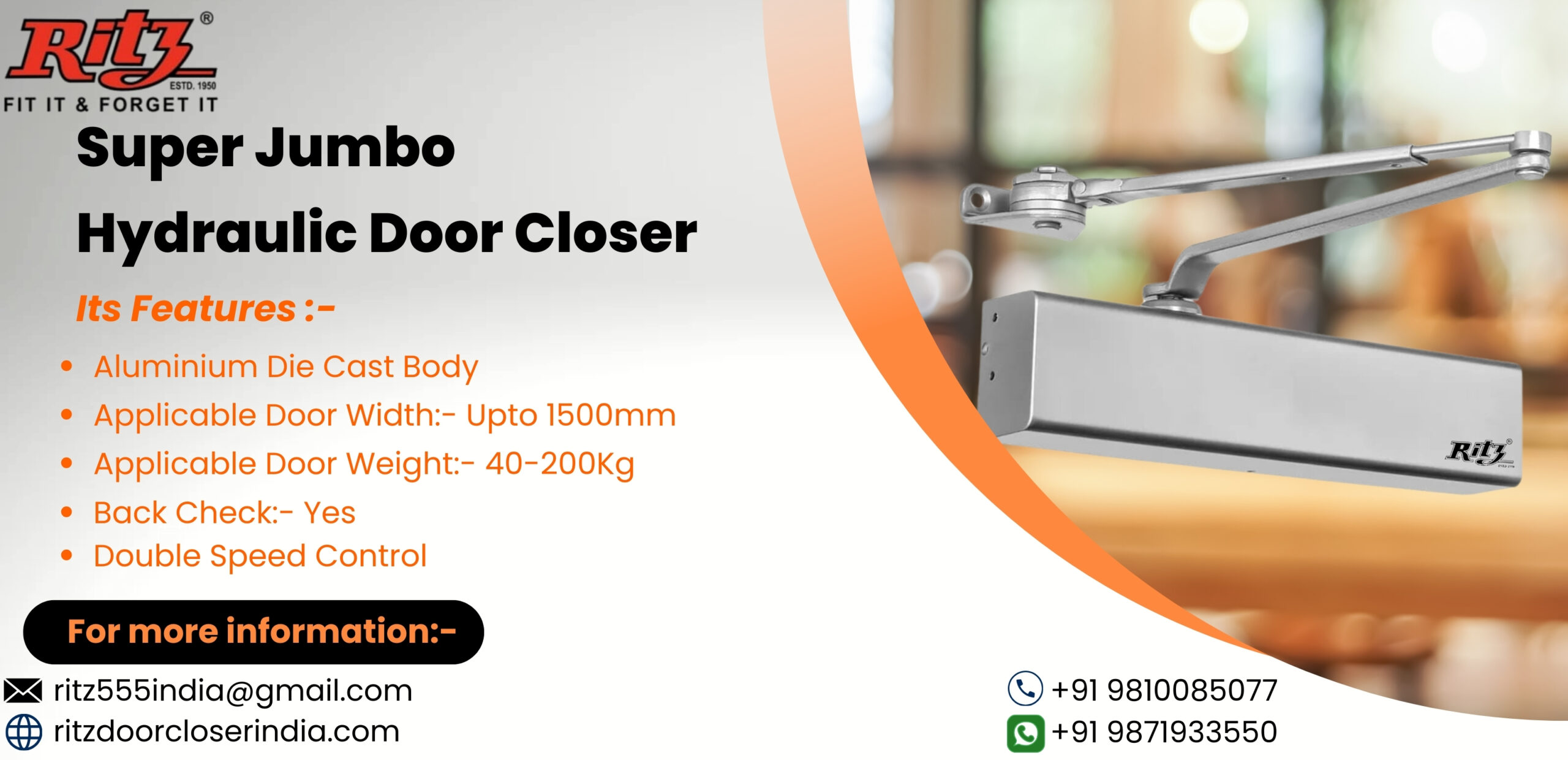 Super Jumbo Hydraulic Door Closer